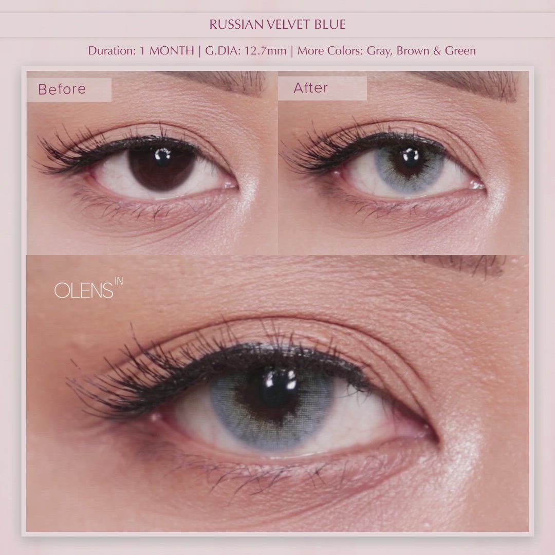 Buy O-Lens Russian Velvet Monthly Coloured Contact Lenses - Blue (0.00 ...