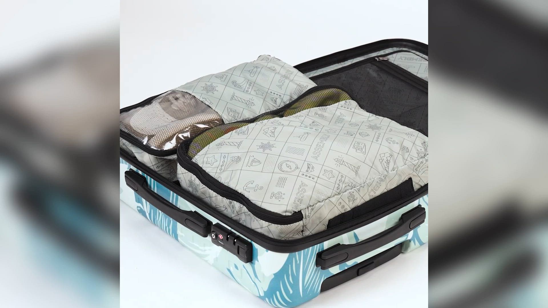 Buy Assembly Tropical Printed Cabin Trolley & Medium Checkin Luggage ...