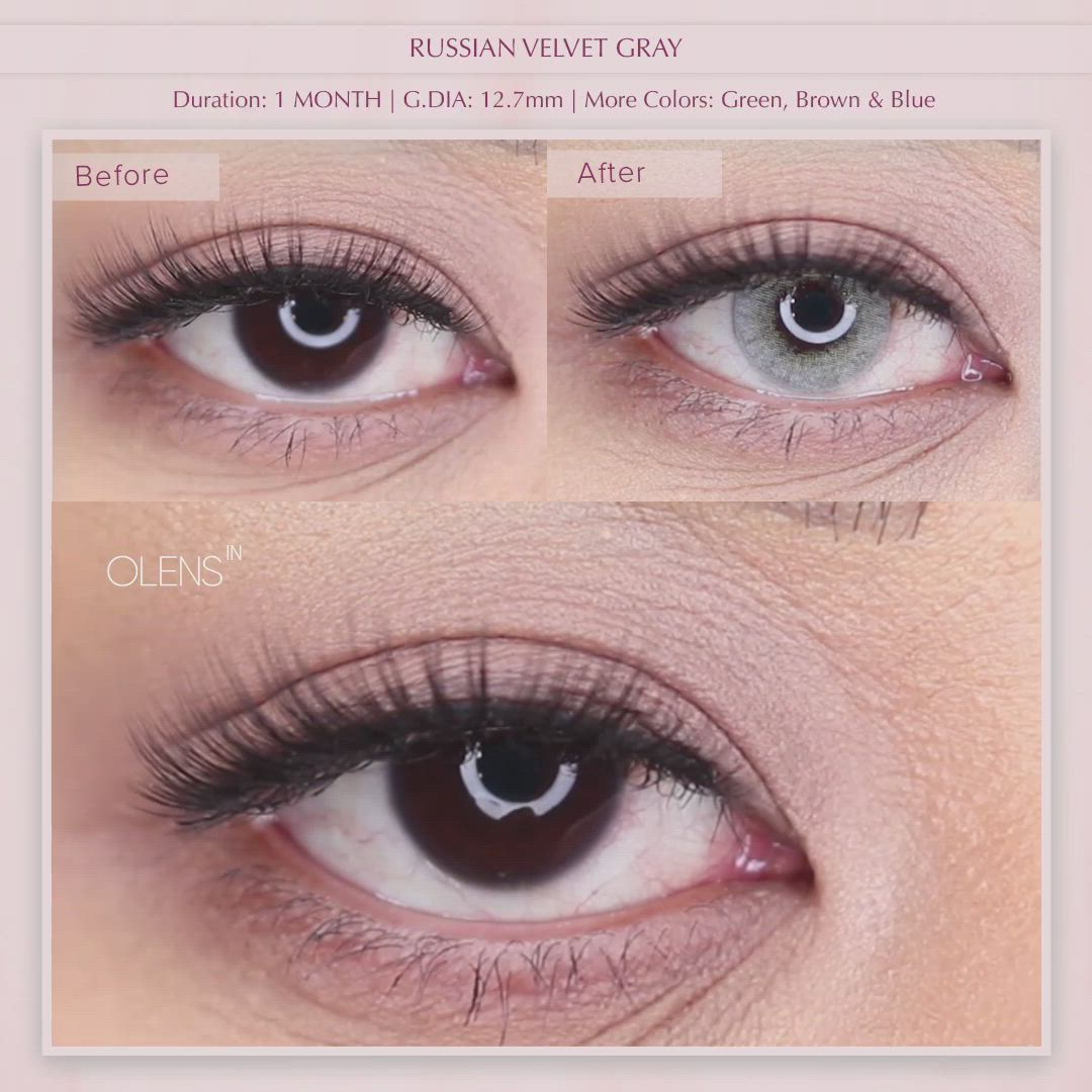 Buy O-Lens Russian Velvet Monthly Coloured Contact Lenses - Gray (0.00 ...